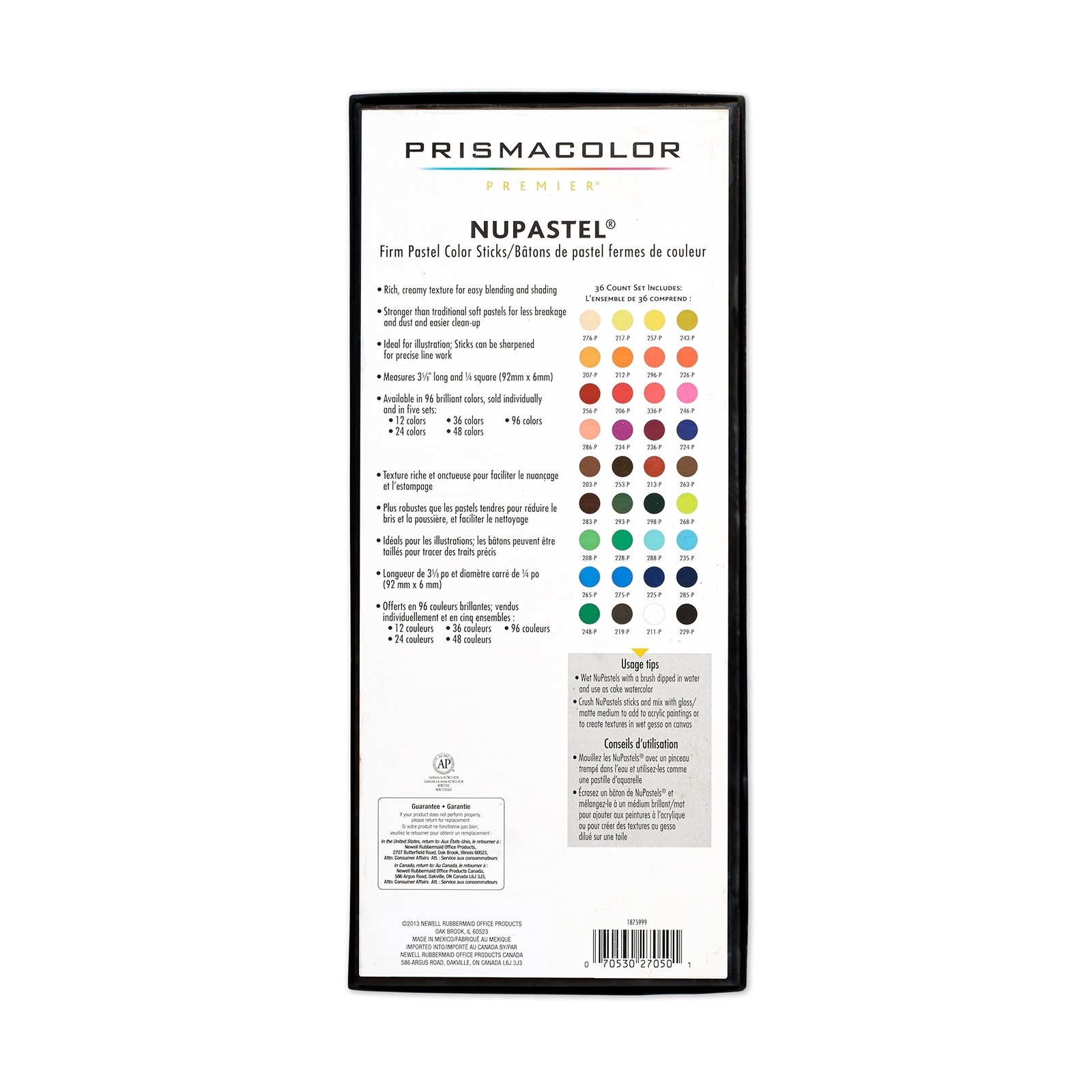 Prismacolor 27050 Premier NuPastel Firm Pastel Color Sticks, 36-Count ...