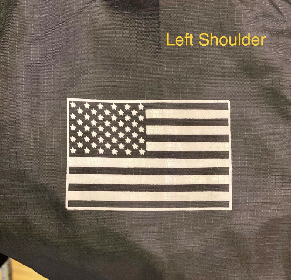 Black Security Guard Officer Windbreaker Zipper Light Rain Jacket Coat ...