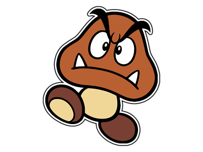 Goomba 2D Mushroom Kingdom Sticker Waterproof Vinyl Decal Die-Cut Car ...