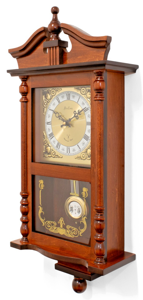 Bentima Wood Radio Controlled Pendulum Battery Chiming Wall Clock ...