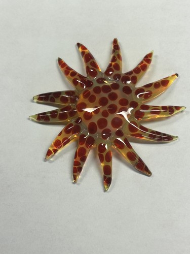 Tim Jerman Flameworked Glass Rare Pair of Sunstarfish. Signed and Dated ...