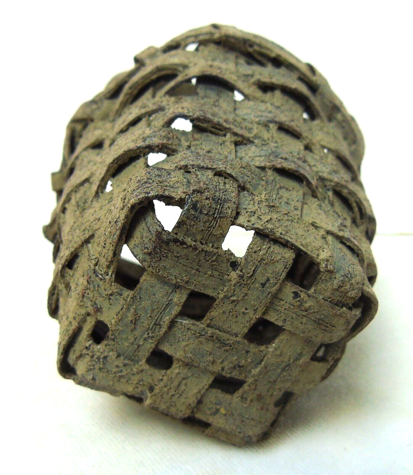 Antique Primitive Miniature Painted Splint Basket Grayish 3 1/2" tall ...