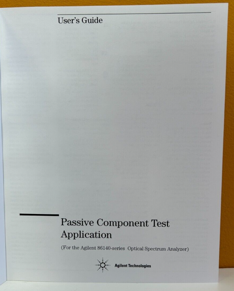 Agilent / HP 86140-90031 2000 Passive Component Test Application User's ...