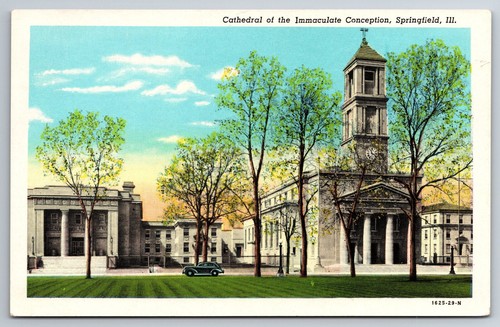 Vintage Postcard IL Springfield Cathedral of the Immaculate Conception ...