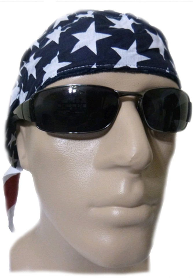 American Flag Dorag w/ Sweatband Patriotic Bandana Doo Rag Headwrap ...