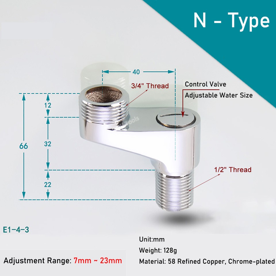 BSP 1/2" x 3/4" Male Tap Reducer Bath Shower Pipe Reduction Dog Legs ...
