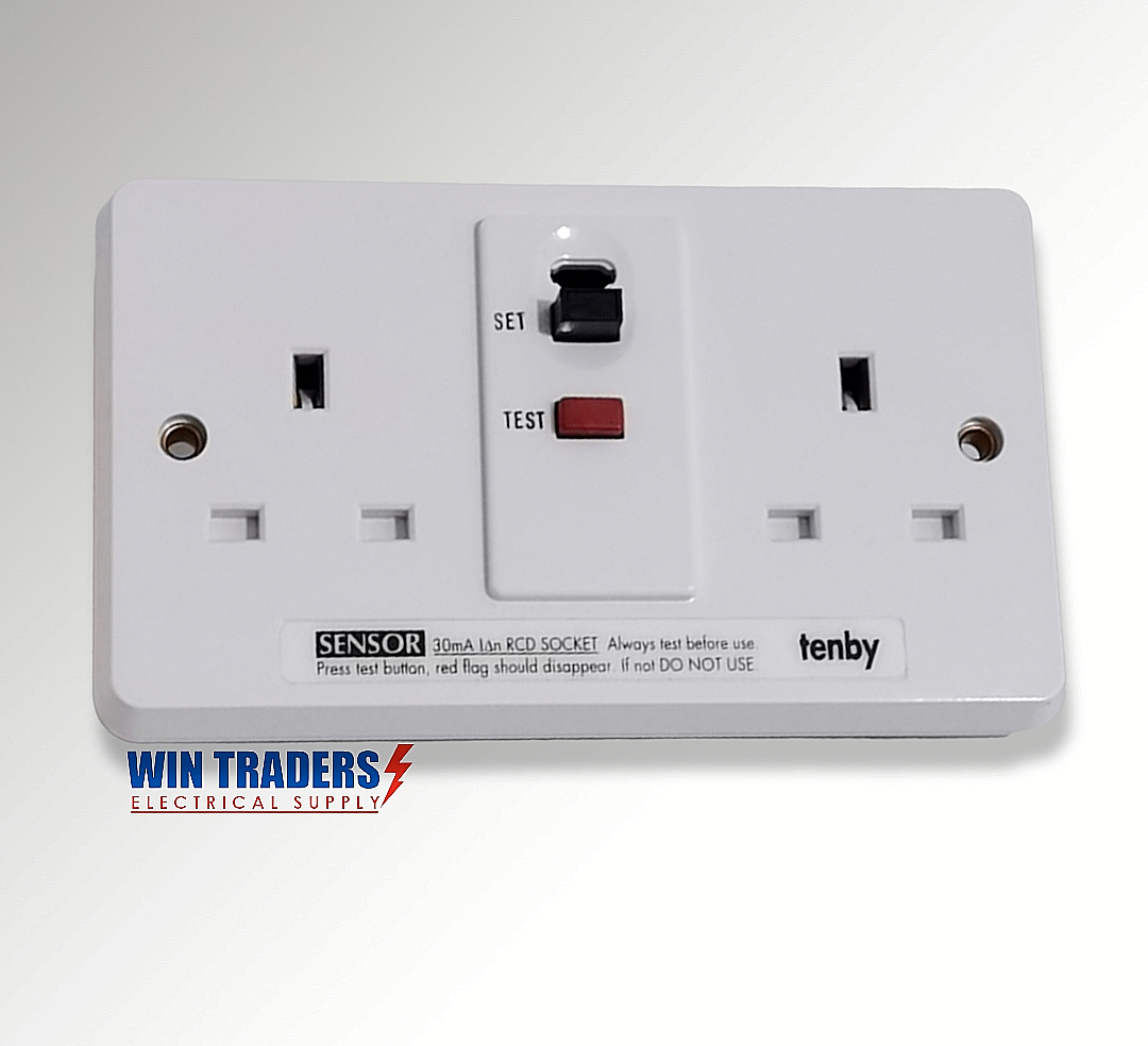 Tenby Glacier Sensor R230 Two Gang 30mA DP RCD Protected Socket | eBay UK