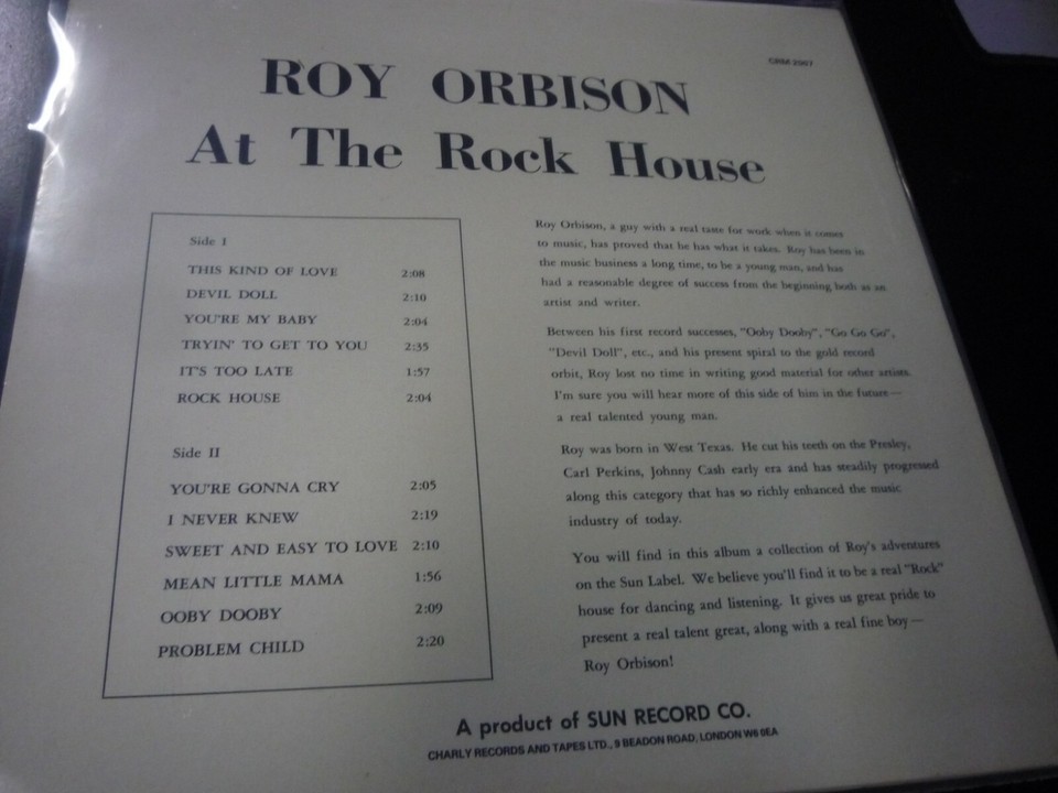 Roy Orbison - At The Rock House LP - Sun/Charly Sealed Pre bar code | eBay