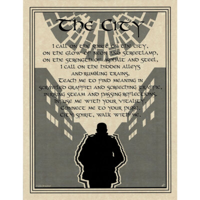 City Prayer Poster 8.5 x 11" Parchment Page NEW Urban Magick Art Print ...