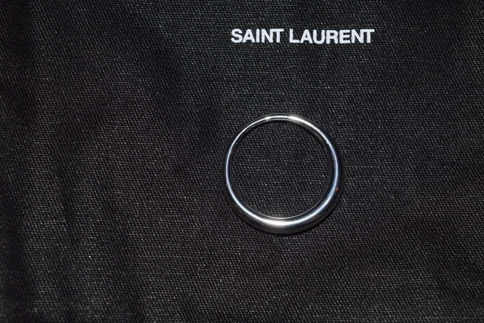NWT $295 Womens YSL Saint Laurent Dome Polished Finish Ring Silver sz ...