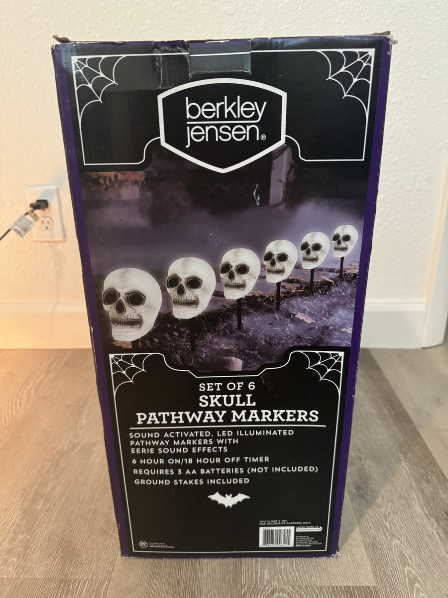 Lights Pathway Marker Skulls LED Spooky Skull Torch Pathway Marker