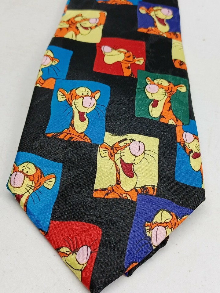 Disney Tiger Winnie The Pooh Black Comic Necktie Tie Cartoon | eBay