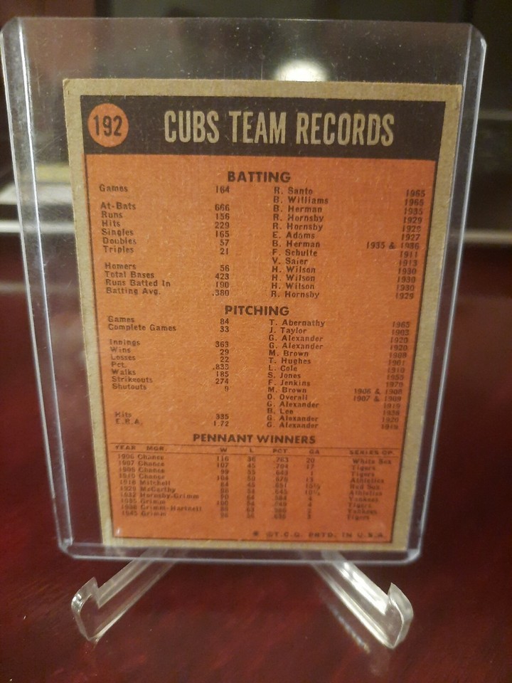 1972 Topps Baseball #192 Chicago Cubs Team Card | eBay