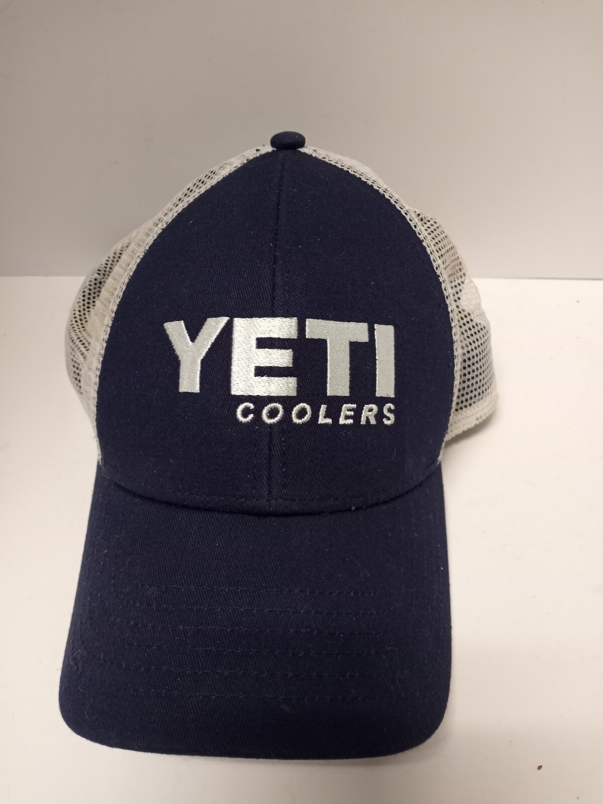 Yeti Coolers Trucker Cap Adult Logo Spell Out navy bl… - Gem