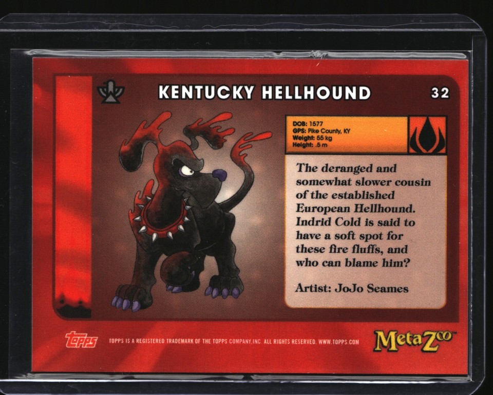 MetaZoo KENTUCKY HELLHOUND #32 (Topps Holo Aura Cryptid Nation) NM/Near ...