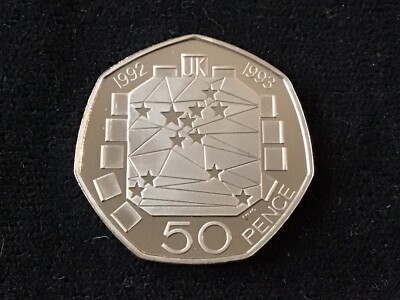 Rare Genuine 1992 - 1993 EU Presidency 50p Fifty Pence Brilliant ...