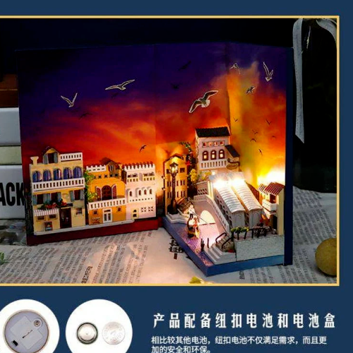 DIY craft kit Italy Venice Bridge Book Nook travel Book Scenery ...