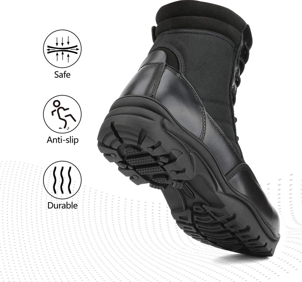 NORTIV 8 Men's Steel Toe Safety Work Boots Anti-Slip Military Tactical ...