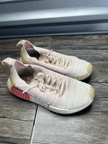 Adidas NMD R1 STLT Primeknit Womens Size 8 White Pink Shoes Sneakers ...