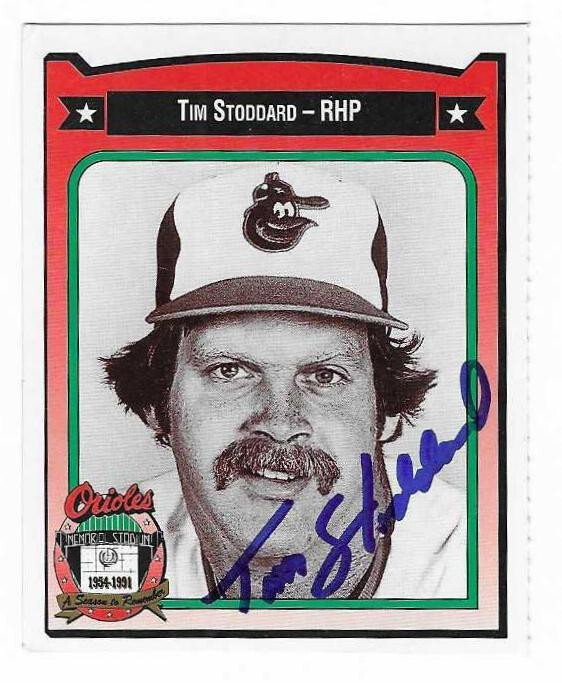 TIM STODDARD 1991 CROWN AUTOGRAPHED SIGNED # 442 BALTIMORE ORIOLES | eBay