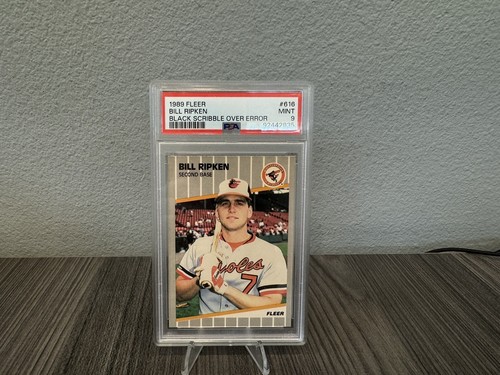 1989 fleer #616 Bill Ripken Scribble Over Error Card PSA MINT 9 ...