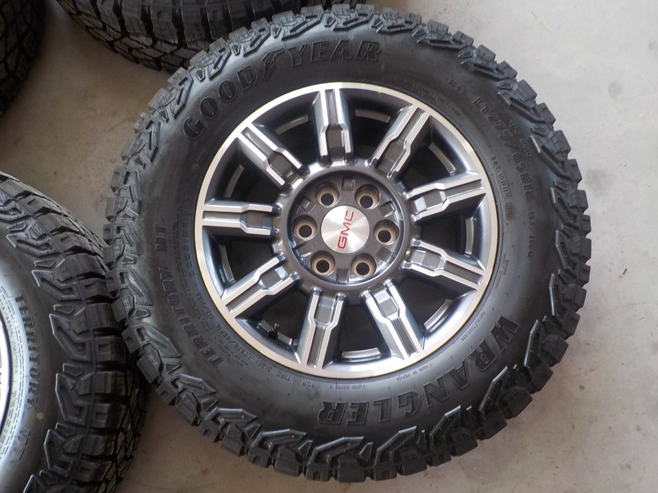 GMC 1500 AT4 18x8.5" factory wheels 6x5.5 Goodyear LT275/70R18 tires DOT 1325 | eBay