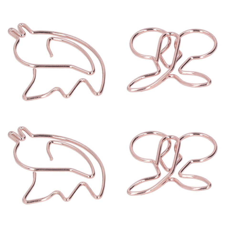 100Pcs Cute Paper Clips Cherry Hummingbird Style Electroplated Metal ...