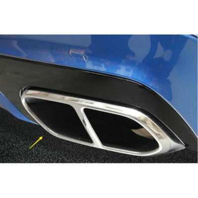 Stainless Rear Dual Exhaust Muffler End Pipe Cover Trim For Volvo XC60 ...