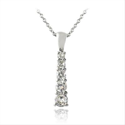 925 Silver CZ Graduating Journey Necklace | eBay