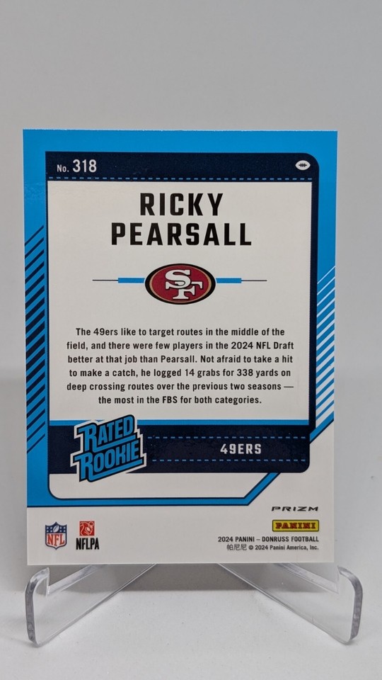 2024 Panini Donruss Ricky Pearsall Red Pandora Optic Prizm Rated Rookie ...