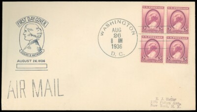 AUG 26, 1936 WASHINGTON DC Cds, AC Roessler SUSAN B. ANTHONY Cachet ...