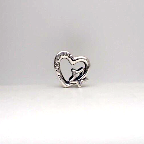 Authentic Pandora #792829C00 Openwork Family Heart & Star Charm | eBay