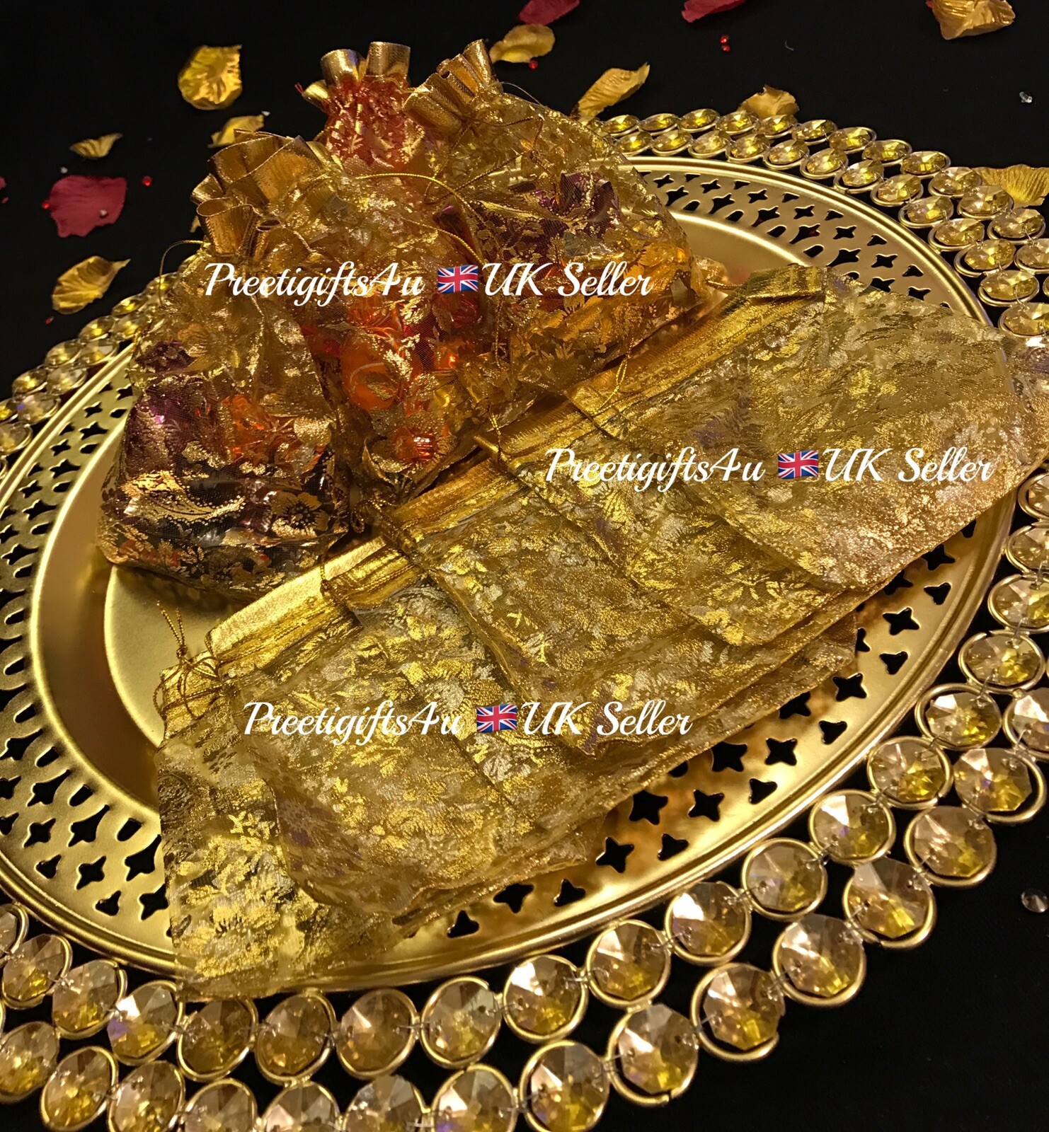 50 X Favour Gift Bags Mehndi Bid Nikah Wedding Table Decoration Party ...