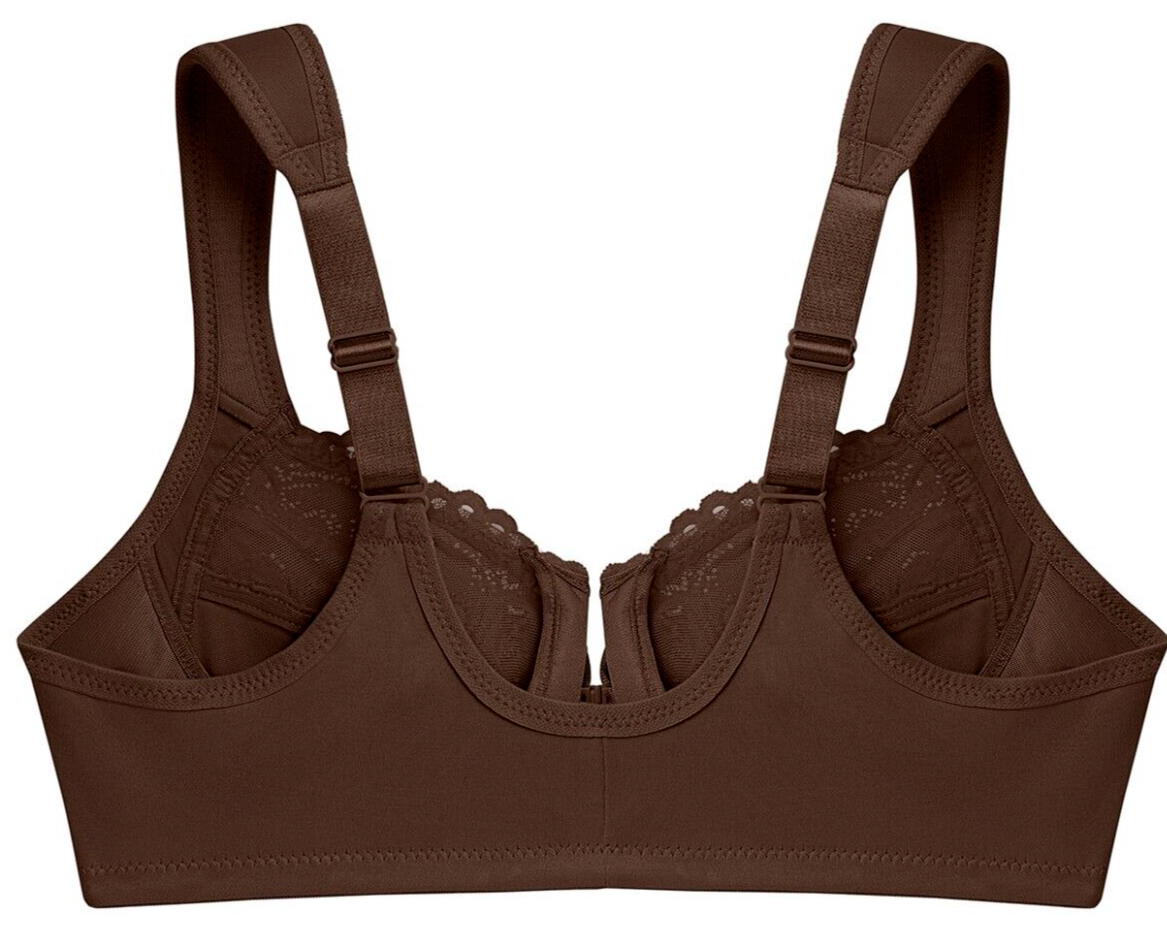 NWOT GLAMORISE BROWN SIZE 48G/DDDD ELEGANCE FRONT CLOSE WONDERWIRE BRA ...