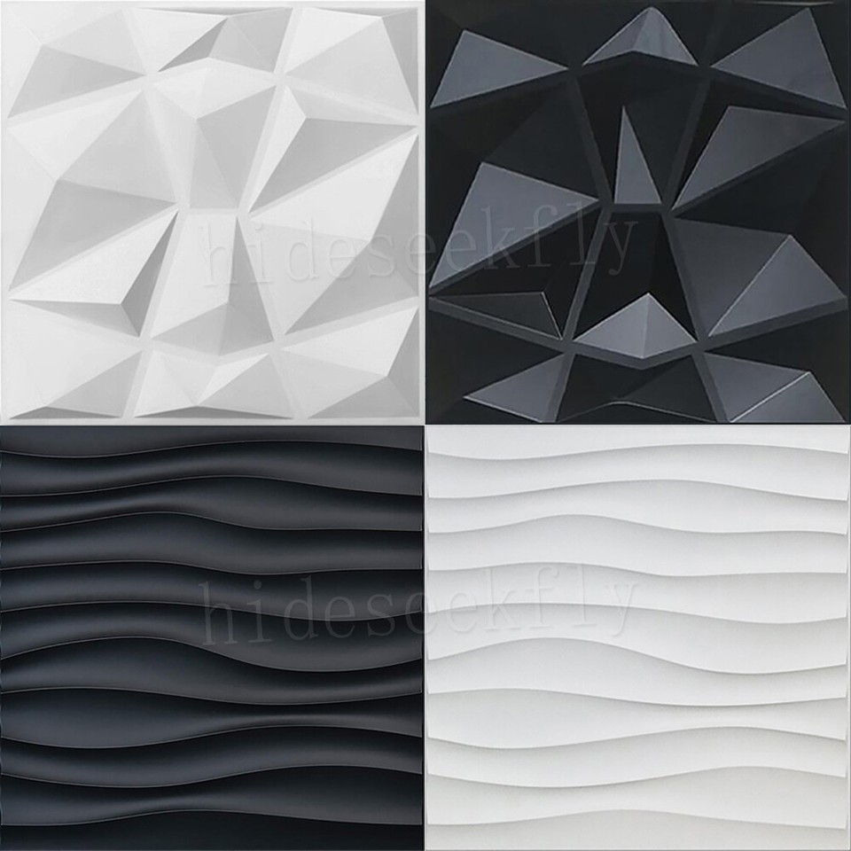 60x Modern Decorative Wall Panel 3D Effect Wall Decor PVC Panels ...