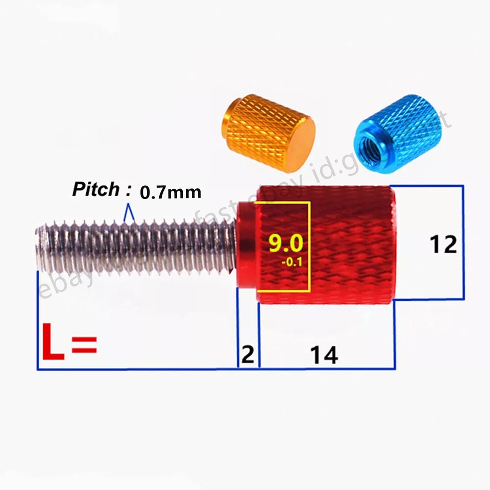 M4 Knurled Thumb Screw Cylindrical Head Hand Tighten Bolt Long 5mm ...