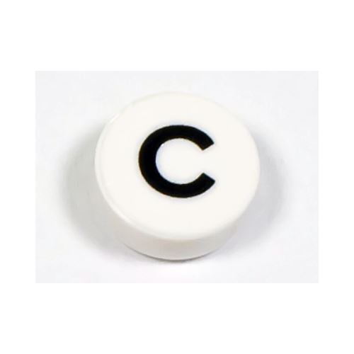 LEGO City Accessory Alphabet Capital Letter “C” Tile Round 1 x 1 (Small ...