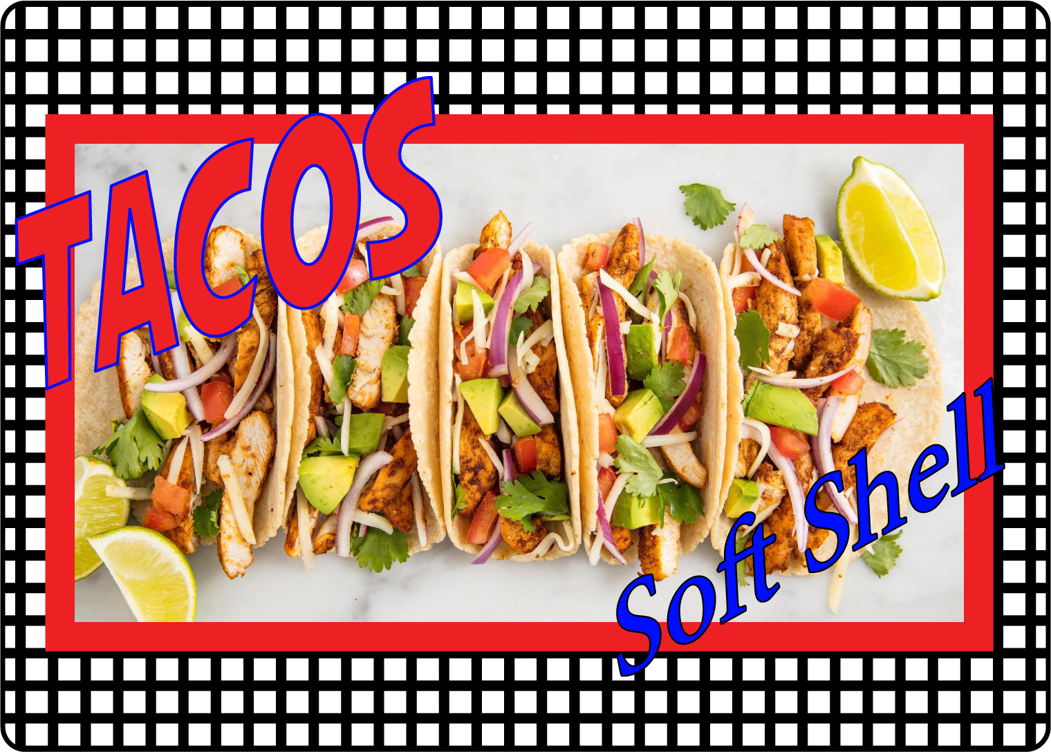 TACOS SOFT SHELL | Laminated Vinyl Decal Sticker Label | eBay