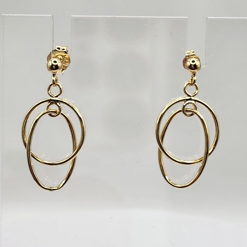 14K Yellow Gold Dangle Loop Lightweight Earrings Preowned excellent ...