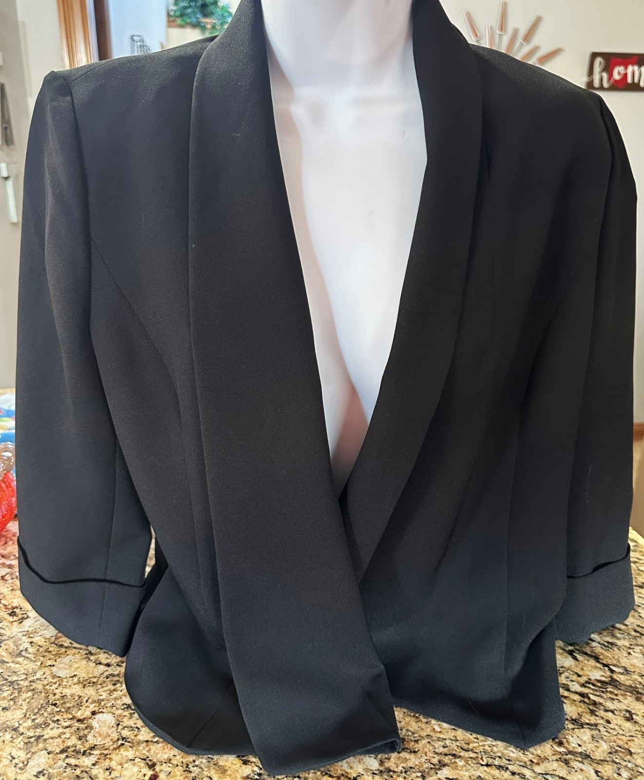 Jones Studio Separates Women's Open Front Blazer Jacket 3/4 Sleeve ...