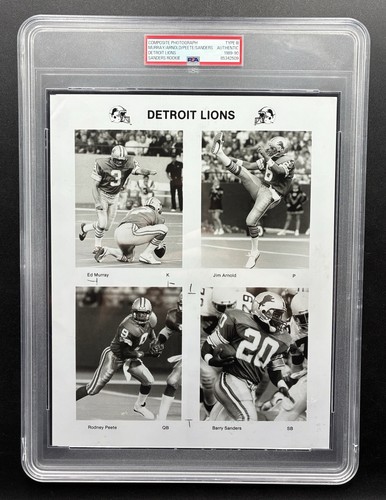 Barry Sanders PSA Type III 8x10 Photo 1989 Detroit Lions NFL Debut vs ...