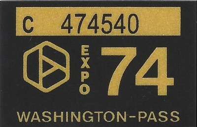 1974 WASHINGTON Vinyl Sticker Decal -CAR/Passenger License Plate Reg ...