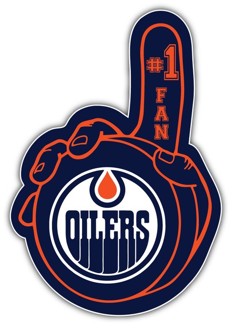 Edmonton Oilers Puck Hand NHL Sport Car Bumper Sticker Decal "SIZES ...