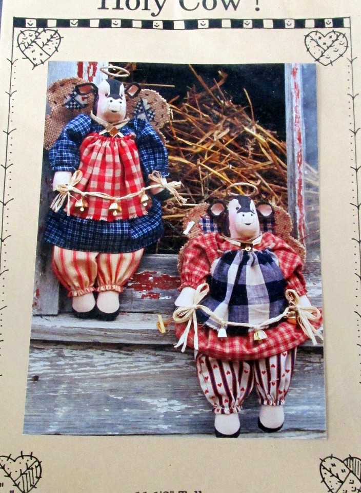 Homespun at Heart Country Primitive HP COW Craft Pattern 11" HOLY COW ...