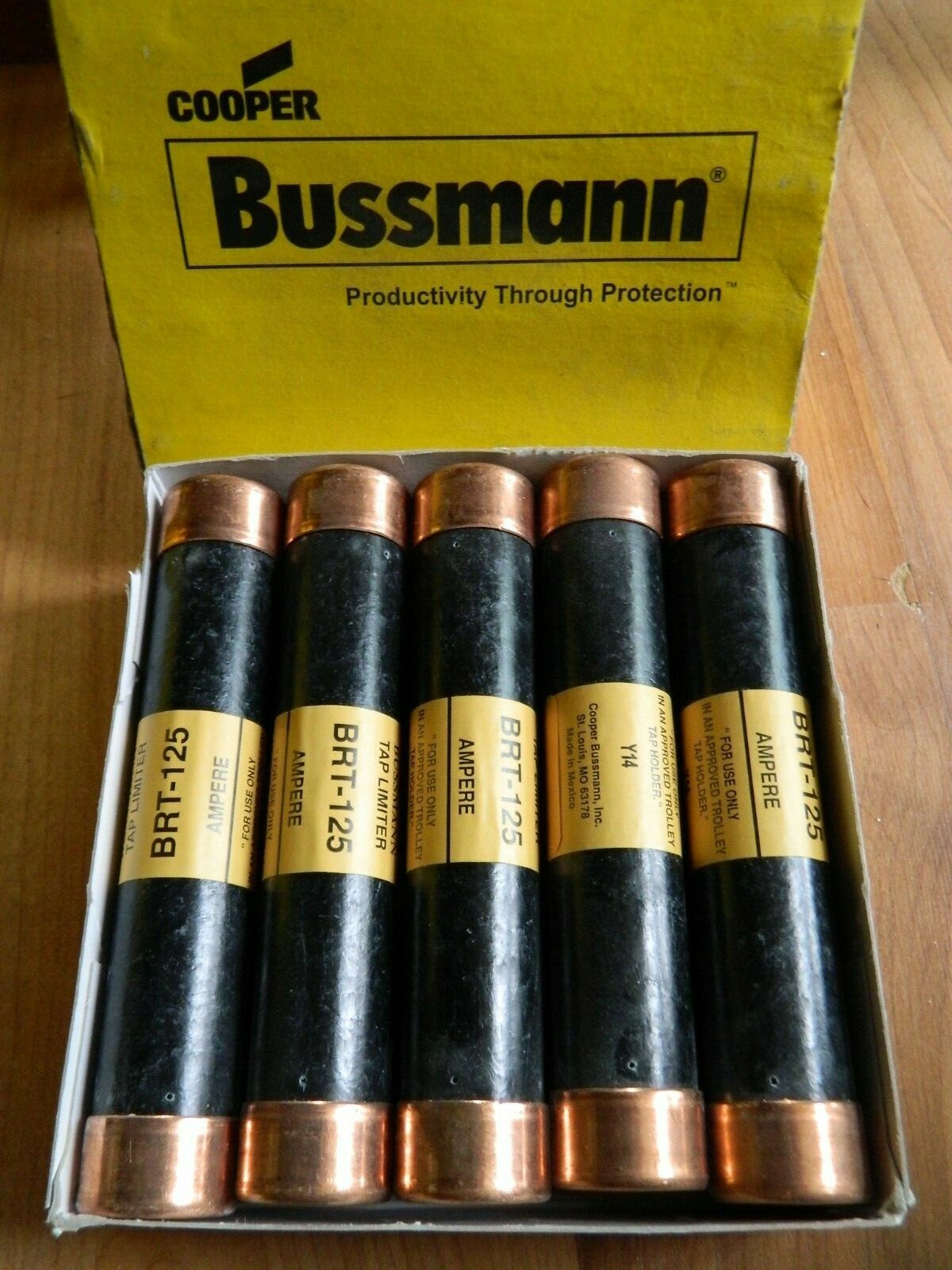 NEW Box lot of 10 Cooper Bussmann Fuse BRT-125 Bussman Trolly Tap ...