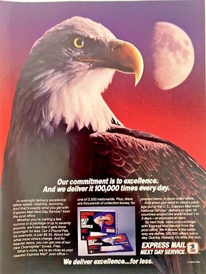 Express Mail Next Day Service USPS Vintage 1984 Print Ad | eBay