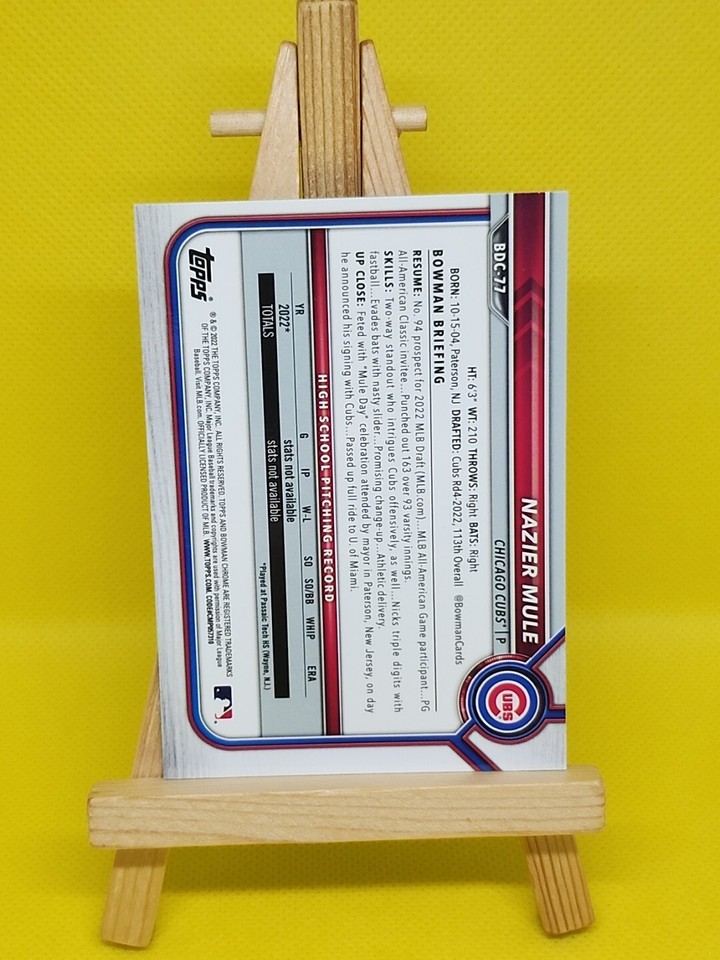 2022 1st Bowman Chrome Mojo Refractor Nazier Mule - Chicago Cubs | eBay