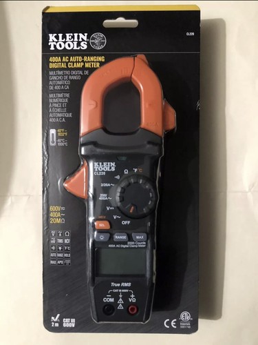Klein Tools AC Auto-Ranging 400Amp Digital Clamp Meter with Temperature ...