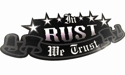 In rust we trust sticker decal hot rod rat rod vintage look car truck ...