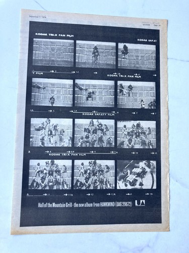 HAWKWIND HALL OF THE MOUNTAIN GRILL 11" x 16" FULL PAGE ADVERT POSTER ...